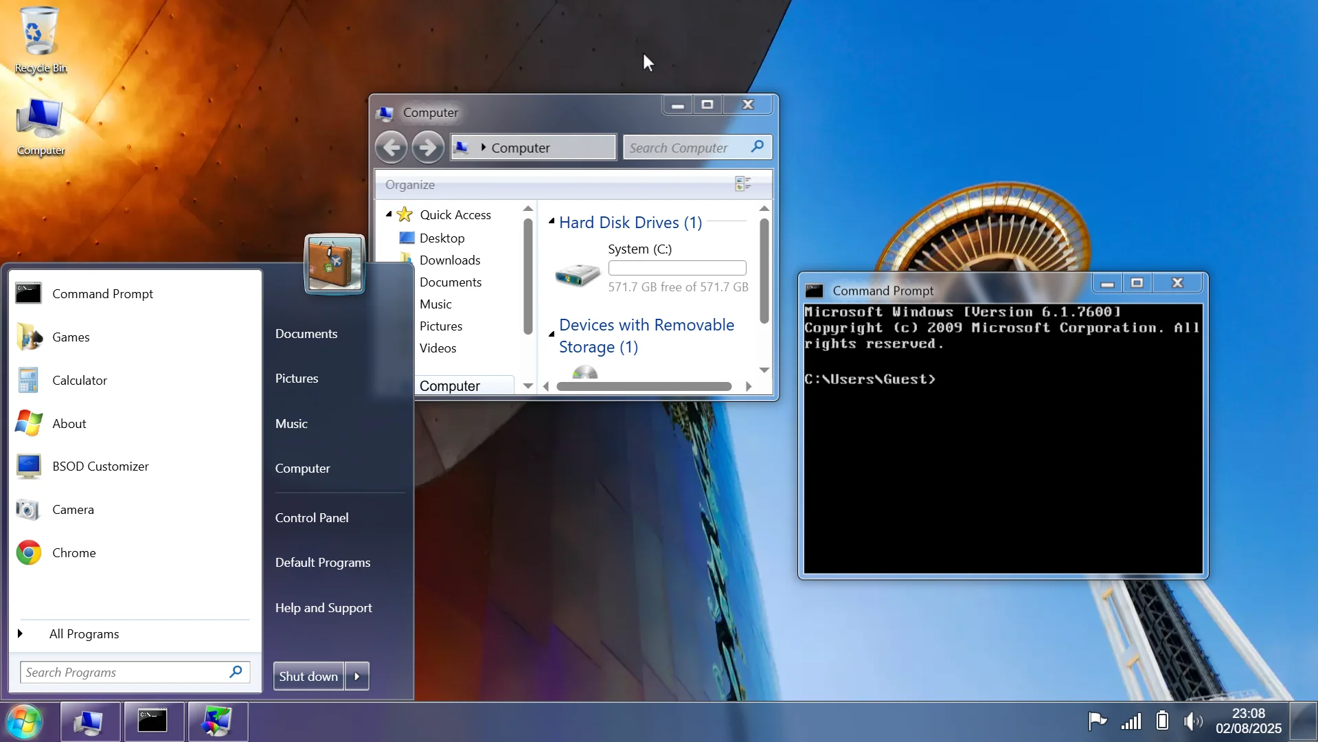 Architecture theme in Win7 Simu | Visnalize
