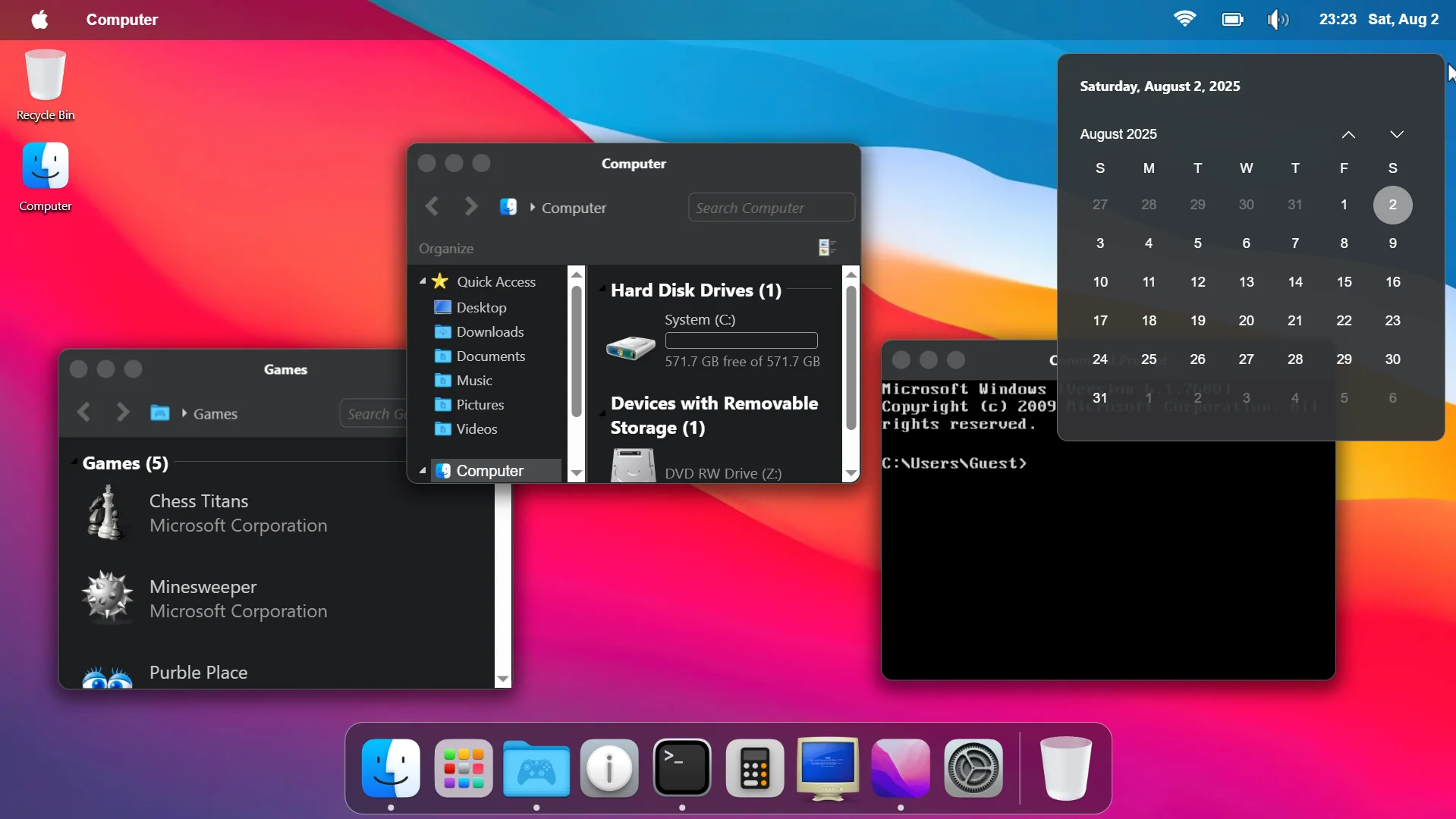 MacOS theme in Win7 Simu | Visnalize
