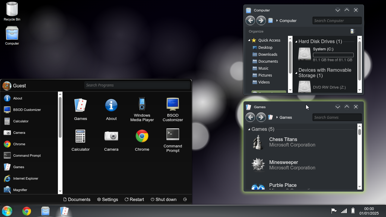 Oxygen theme in Win7 Simu | Visnalize