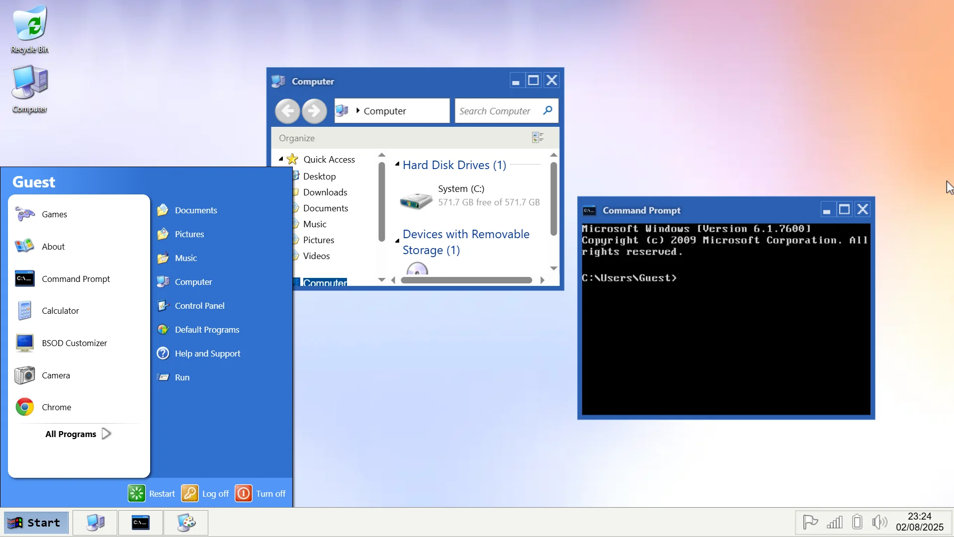 Windows Whistler theme in Win7 Simu | Visnalize