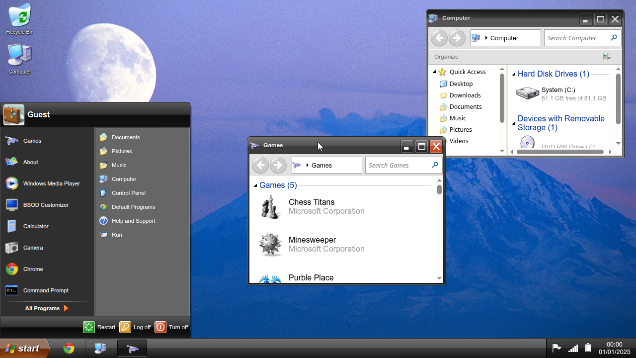 Windows XP (Zune) theme in Win7 Simu | Visnalize